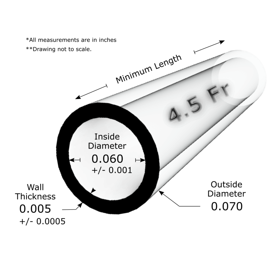 Polymer Tubing, Pebax 72D, 0.060" ID, 0.005" Wall, 50" Length, Quantity ...