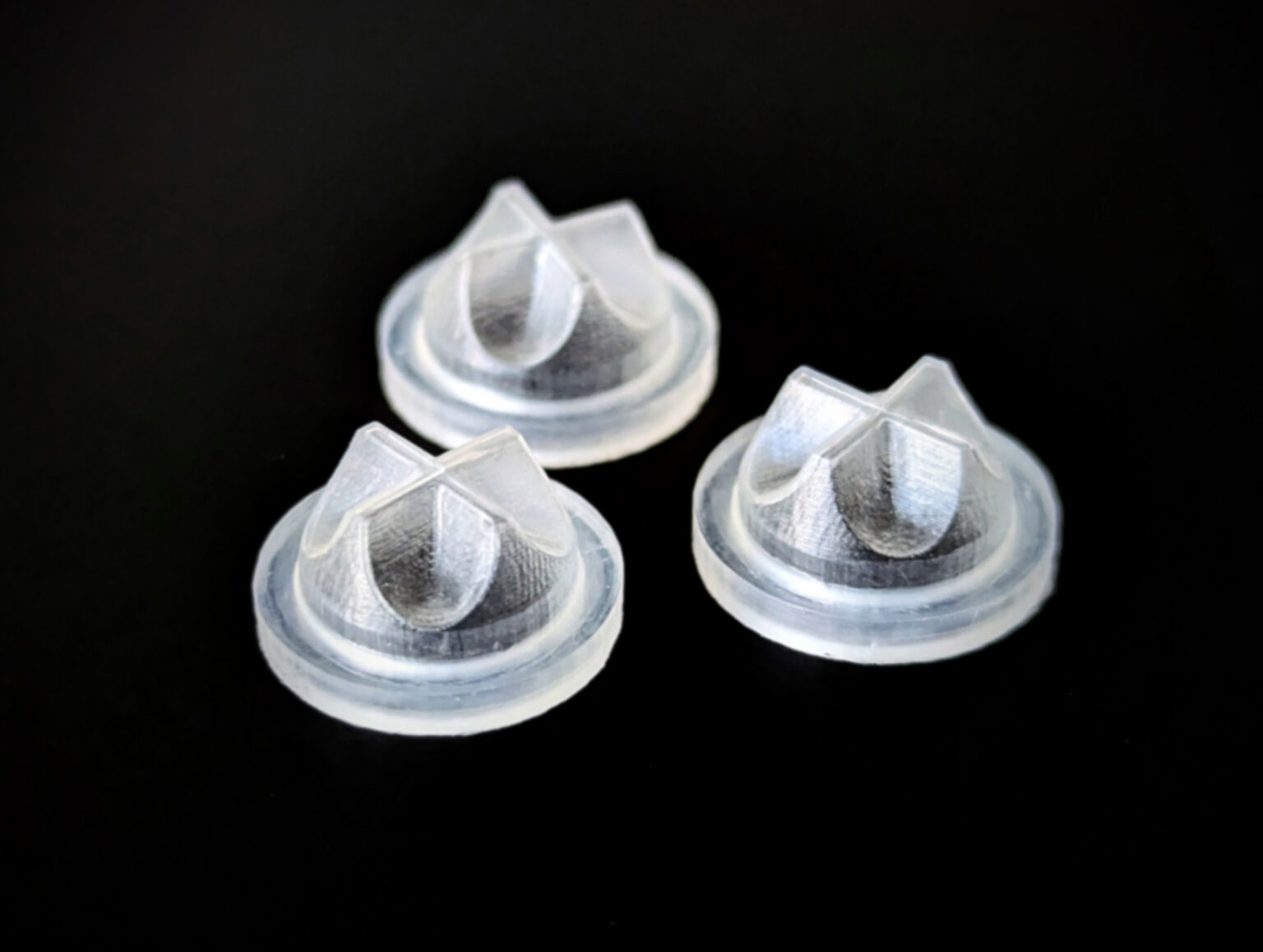 Silicone, Nusil 70 A, Cross-Slit Valve, Quantity 2/bag, by Ingenarious Labs